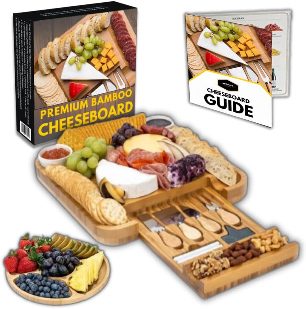 Amazon.com | ImpiriLux Charcuterie Board Set | Large Bamboo Cheese ...