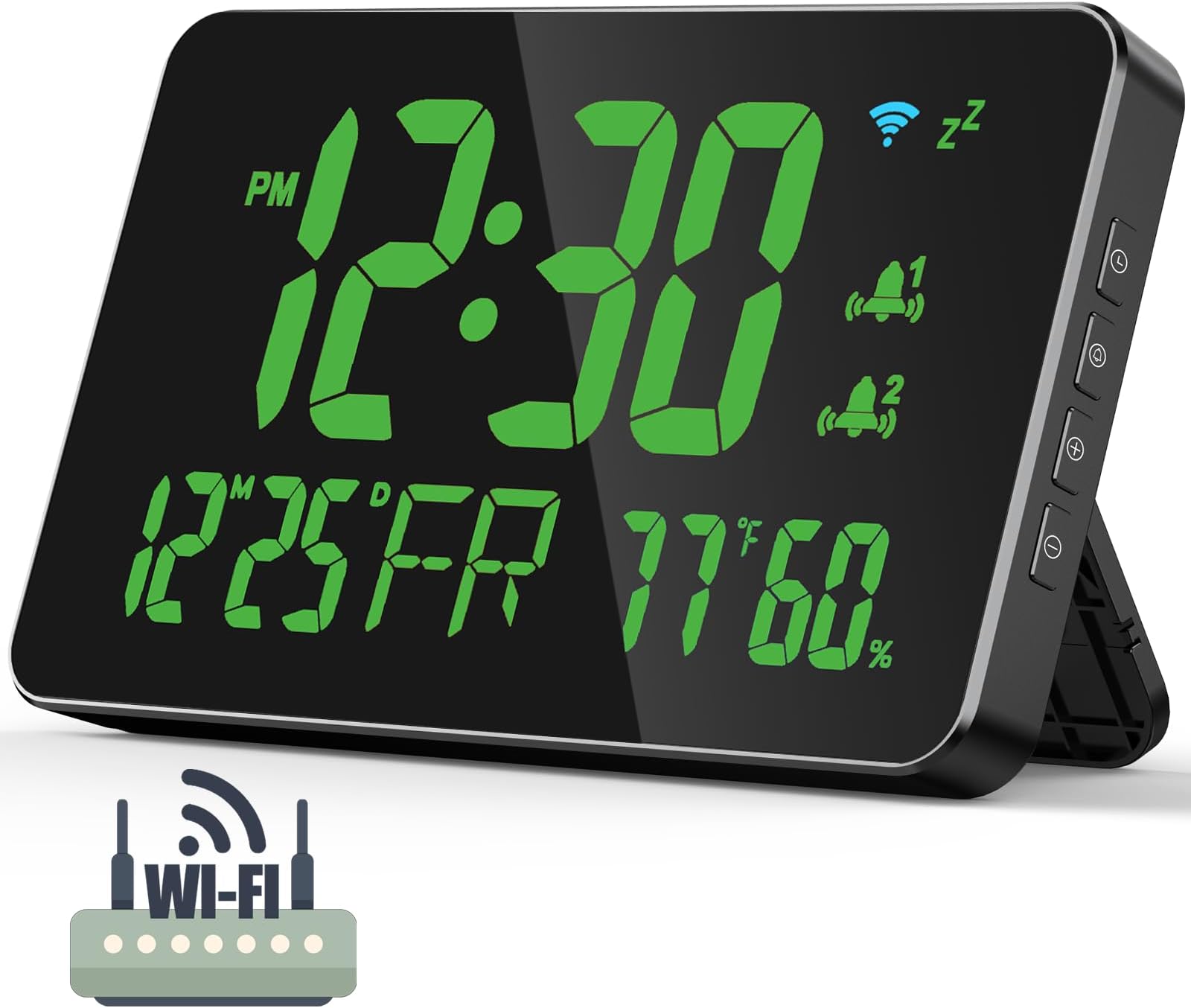 Amazon.com: DreamSky Alarm Clocks for Bedrooms with Battery Backup ...