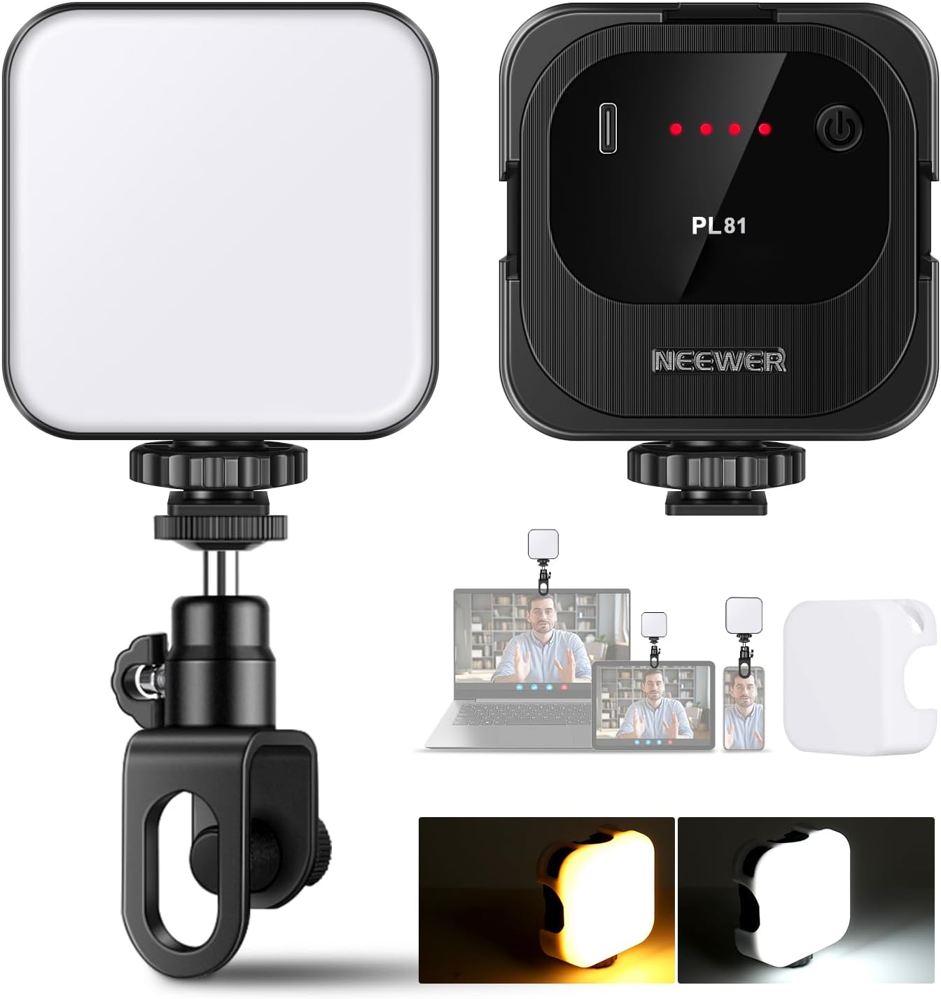 VIJIM VL100C Bi-Color LED Video Light on Camera,Mini Rechargeable ...