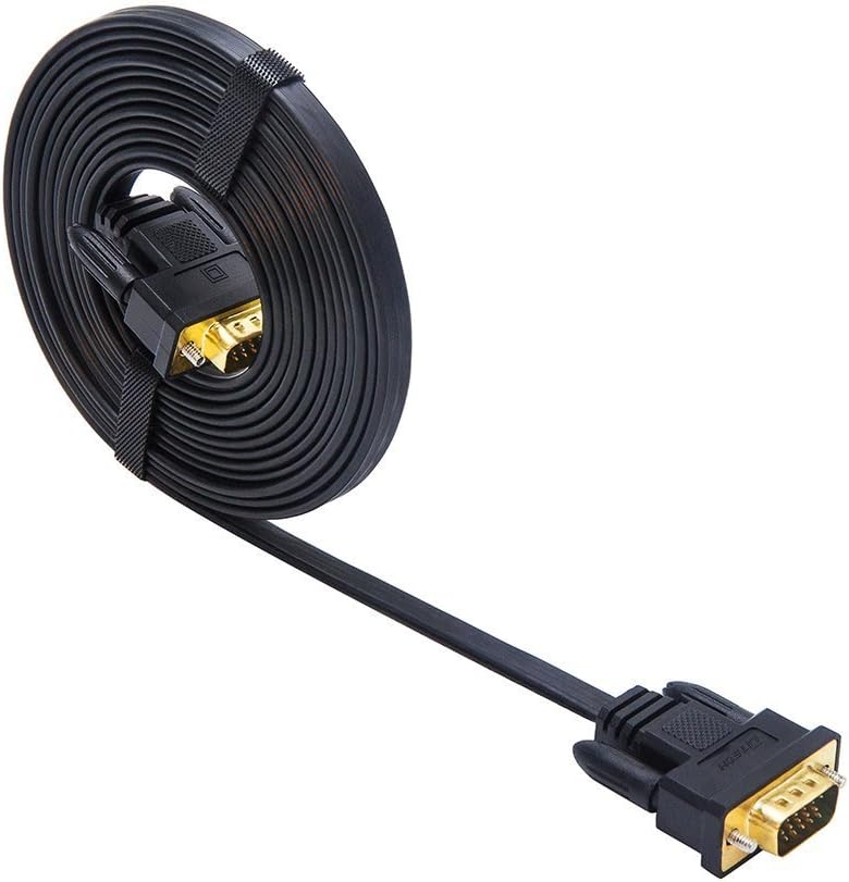 Amazon.com: DTECH 10ft Ultra Thin Flat Computer Monitor VGA Cable ...