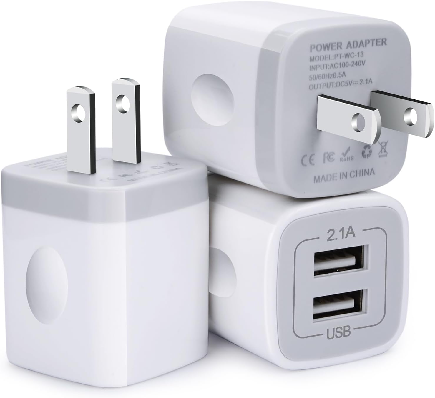 Amazon.com: FiveBox Charger Block, USB Wall Charger, 3Pack Dual Port 2 ...