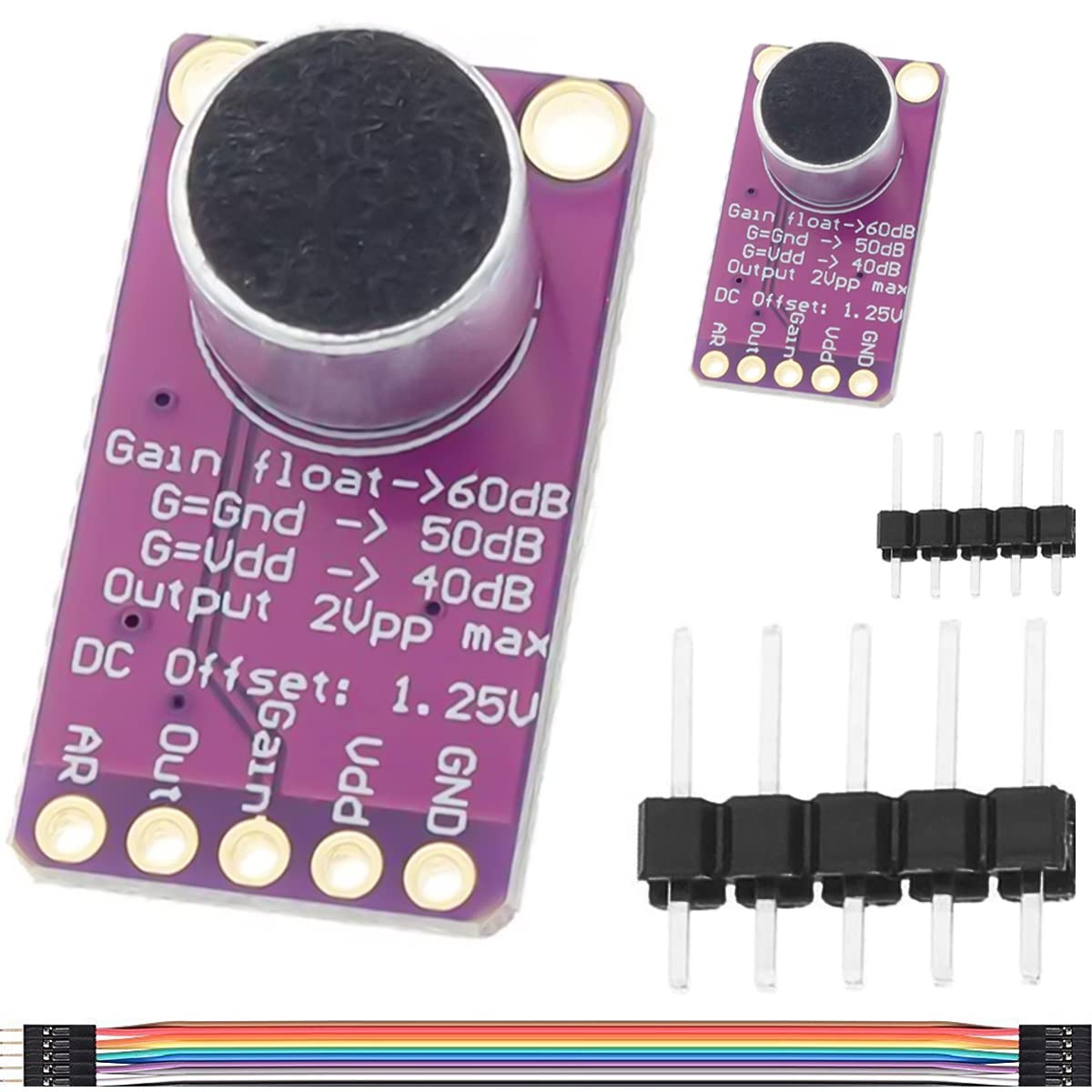 Amazon.co.jp: DAOKAI MAX9814のマイクロフォンのアンプモジュールの自動利得制御板2.7V - Arduino用のため ...