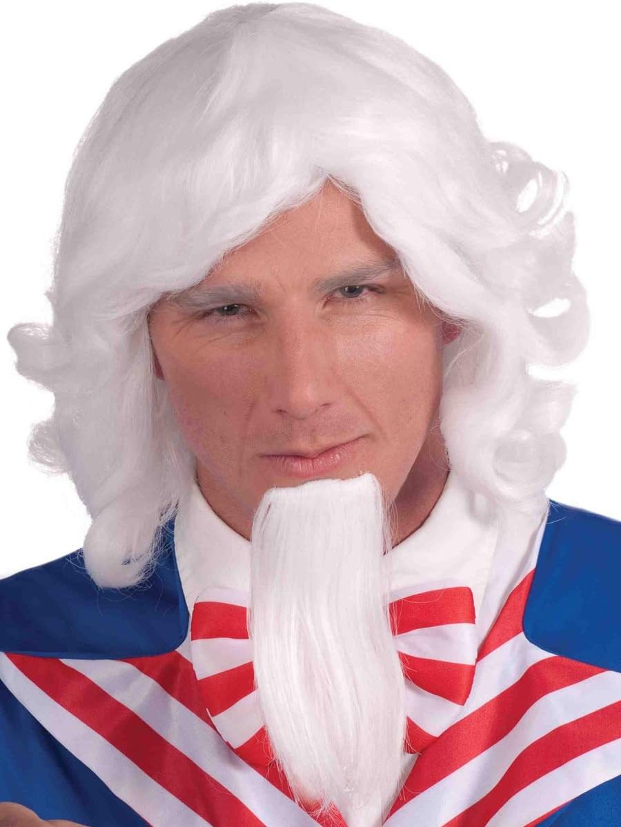 Amazon.com: Forum Novelties Uncle Sam Wig and Beard Set, White, One ...