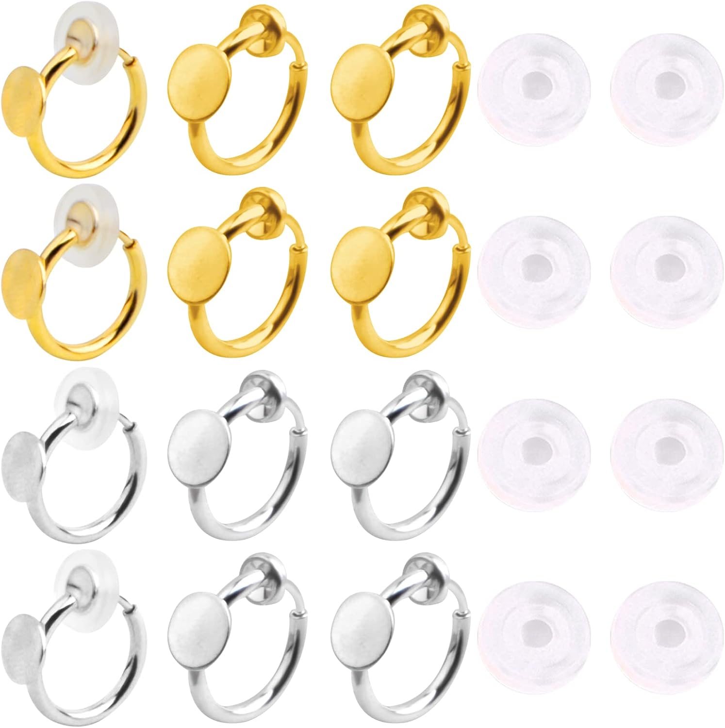Amazon.com: 12pcs 2 Colors Clip-on Earring Converters Brass Earring ...