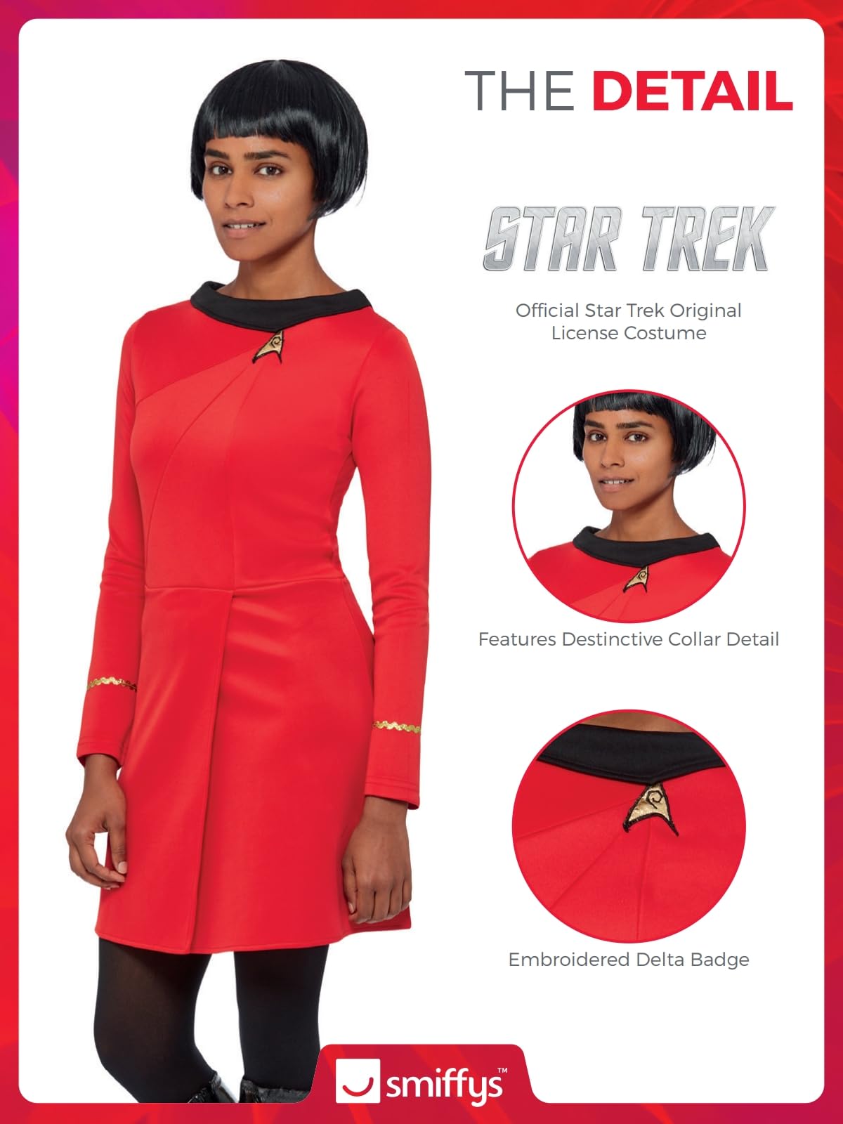 Smiffys Adults Star Trek Original Series Operations Uniform Dress with ...