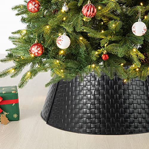 Snapklik.com : Glitzhome 26 D Black Metal Woven Tree Collar Tree Base ...