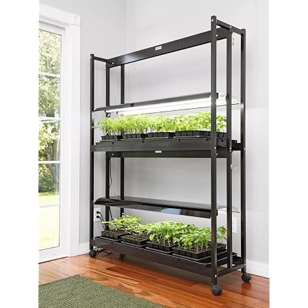Amazon.com : Gardeners Supply Company Indoor 2-Tier Grow Light Shelf ...