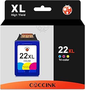 Amazon.com: COCCINK 22XL Color Ink Cartridge Replacement for HP 22 XL ...
