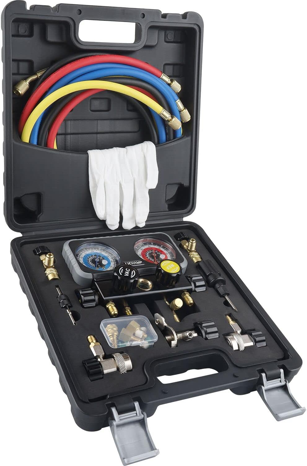 Amazon.com: Yellow Jacket 40344 Red Single Test Pressure Gauge (R22 ...