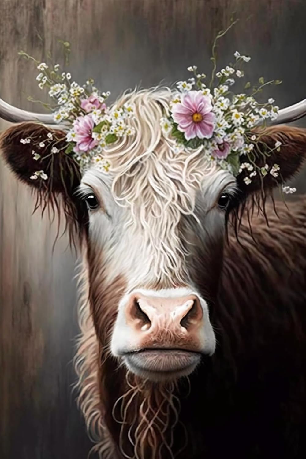 Amazon.com: RMSGOZO Vintage Cow Diamond Painting Kits - Floral Diamond ...