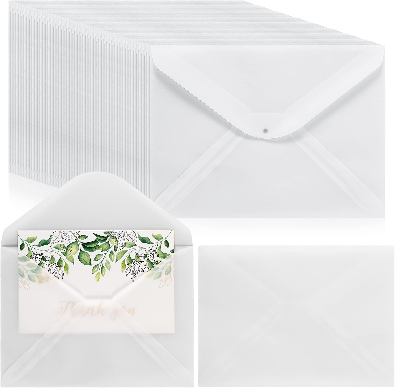 Amazon.com : 50 Pieces Translucent Paper Vellum Envelopes 5.3 x 7.3 ...