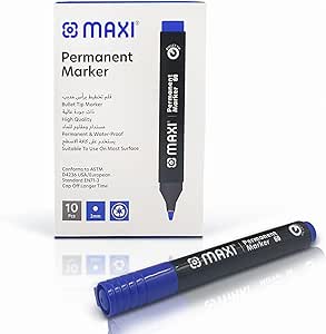 Maxi Permanent marker with Bullet tip 10pc Blue. Suitable to use on ...