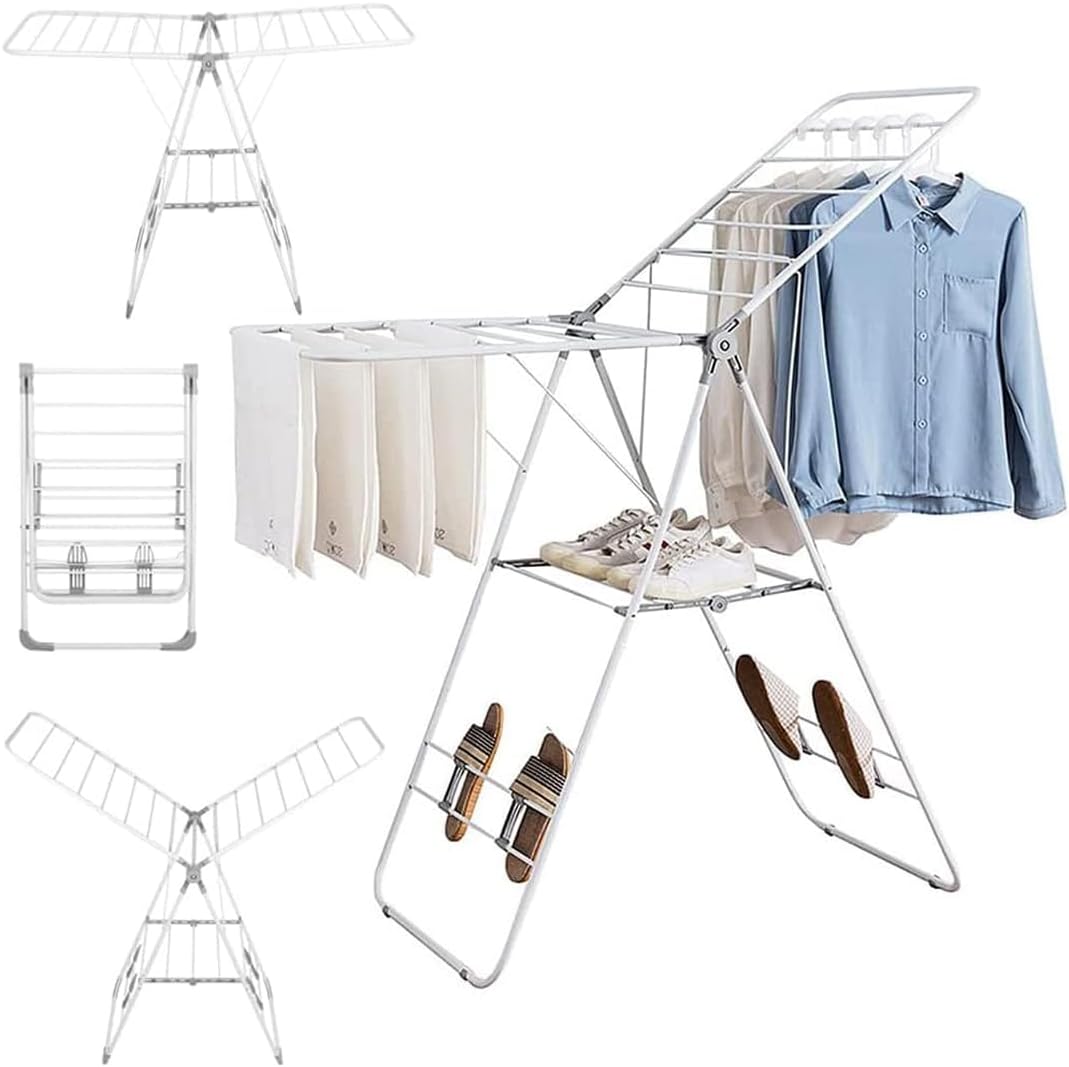 Amazon Basics Gullwing Clothes Drying Rack - White : Amazon.co.uk: Home ...