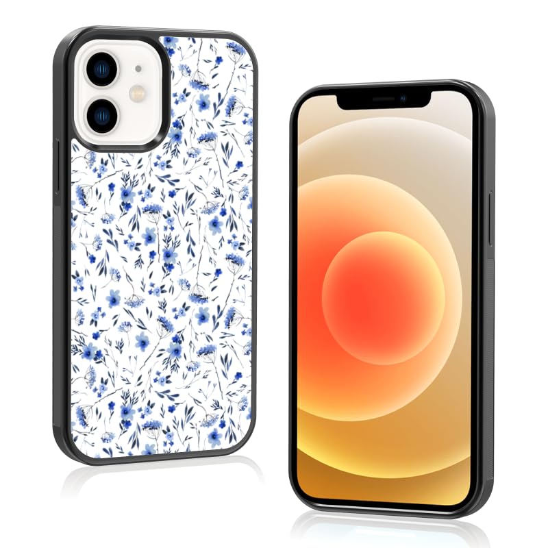 Amazon.com: Axulimin Cute Blue Flower Floral Aesthetic Phone Case for ...