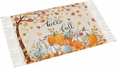 Amazon.com: Suttmin 2 Pieces Thanksgiving Fall Kitchen Rugs Hello Fall ...