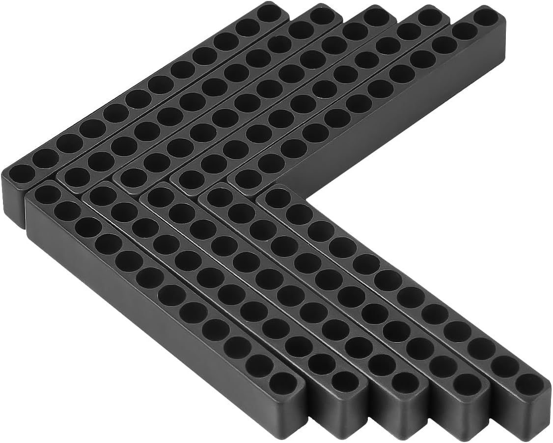 QWORK Screw Bit Holder Storage Box, 4 Pack 33 Hole Hex Bit Holder Rack ...