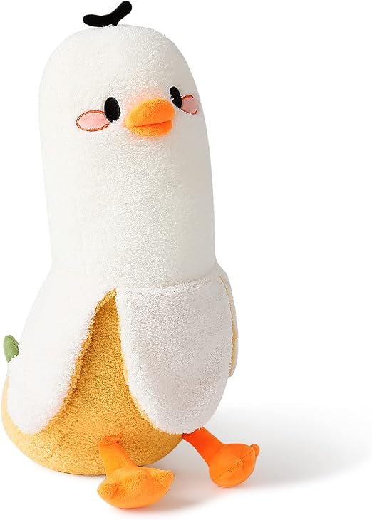 Amazon.com: PEACH CAT Banana Duck Plush Pillow Duck Stuffed Animal Cute ...