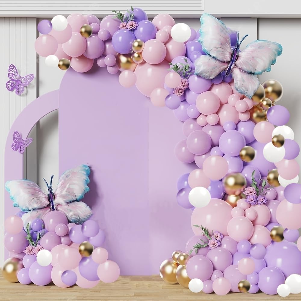 Amazon.com: Butterfly Balloon Arch Kit 152PCS Pastel Balloon Garland ...