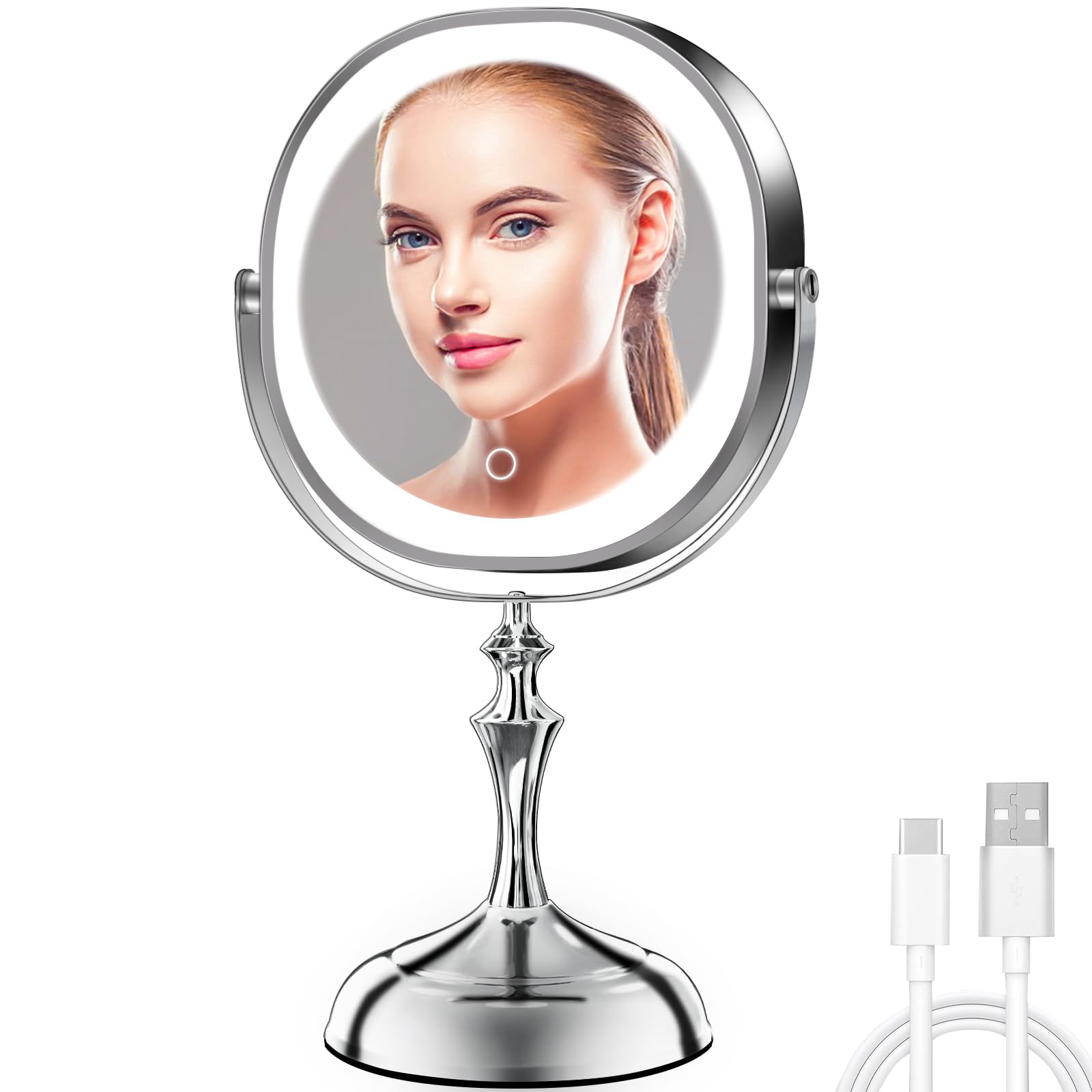 Amazon.com - CONLWIN 9" Large Lighted Makeup Mirror, 3000mAh ...