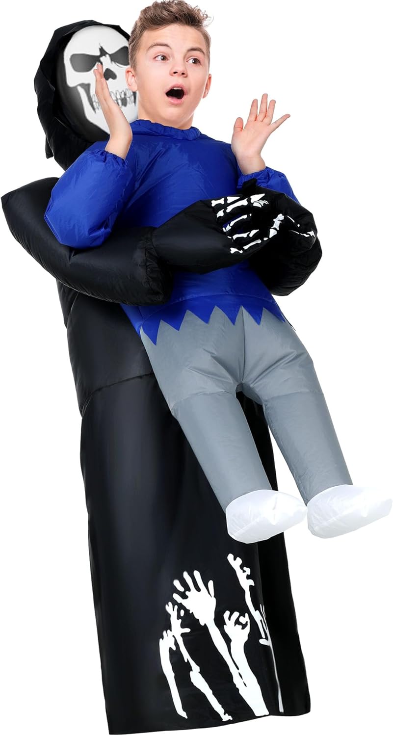 Amazon.com: Leumoi Grim Reaper Inflatable Costume for Kids Halloween ...