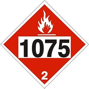 Amazon.com: 1075 Butane LPG Propane Placard Rigid Vinyl Sign D.O.T. HM ...