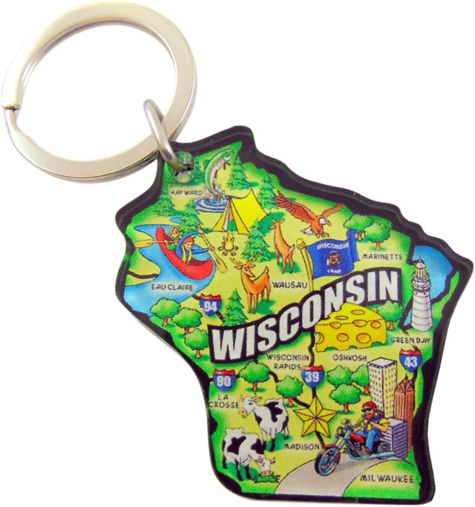 Amazon.com: Westmon Works Wisconsin Keychain Acrylic Souvenir Key Chain ...