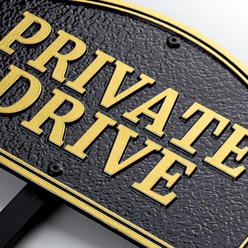 Amazon.com: Morgtta Private Drive Statement Plaque, Solid Metal Cast ...