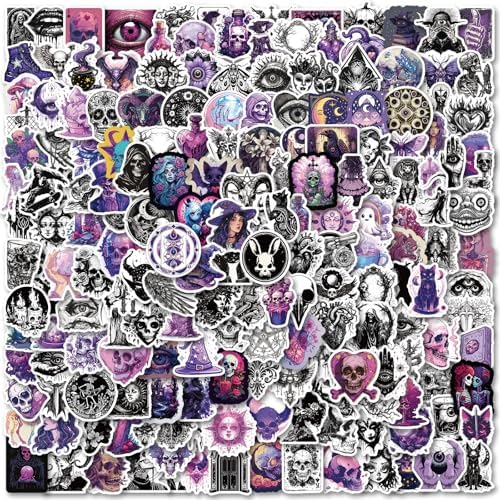 Amazon.com: 100PCS Gothic Stickers for Water Bottle,Black White Skull ...