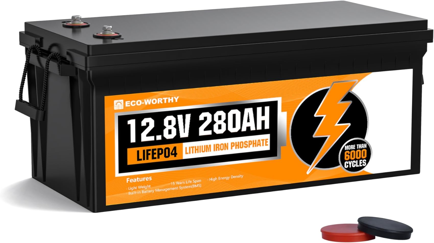 ECO-WORTHY 12V 280Ah LiFePO4 Lithium Battery 6000+ Deep Cycles with ...
