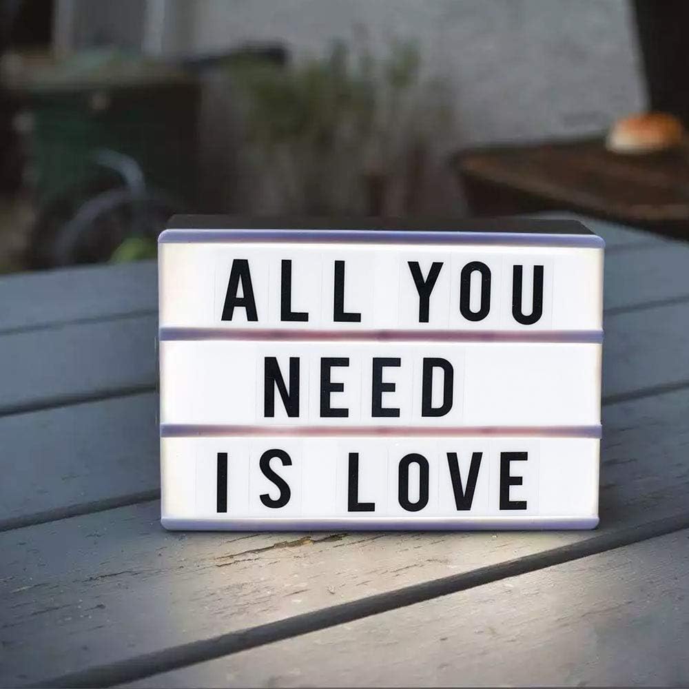 Buy HOME CUBE Led Night Light Box with DIY Black Letters Table Lamp ...