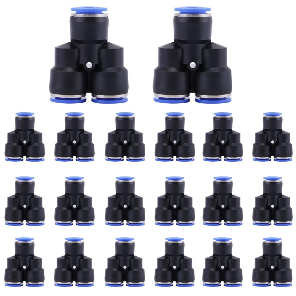 Leliafleury 20 Pcs 8mm Y-Shape Pneumatic Fittings Quick Release ...