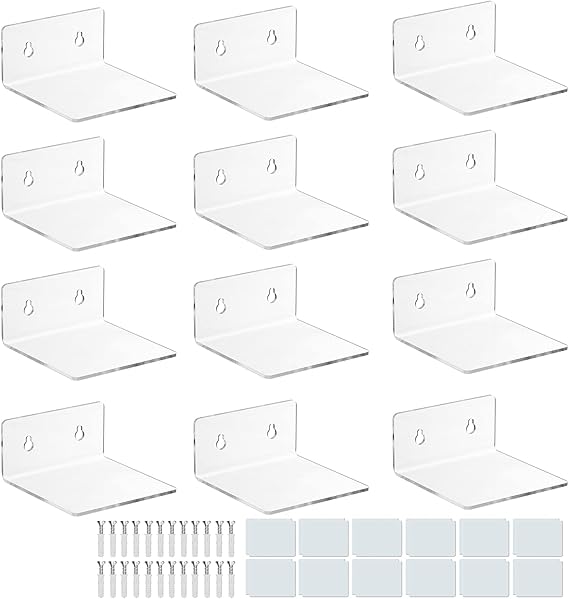 Amazon.com: Acrylic Small Adhesive Wall Shelves,Mini Floating Shelves ...