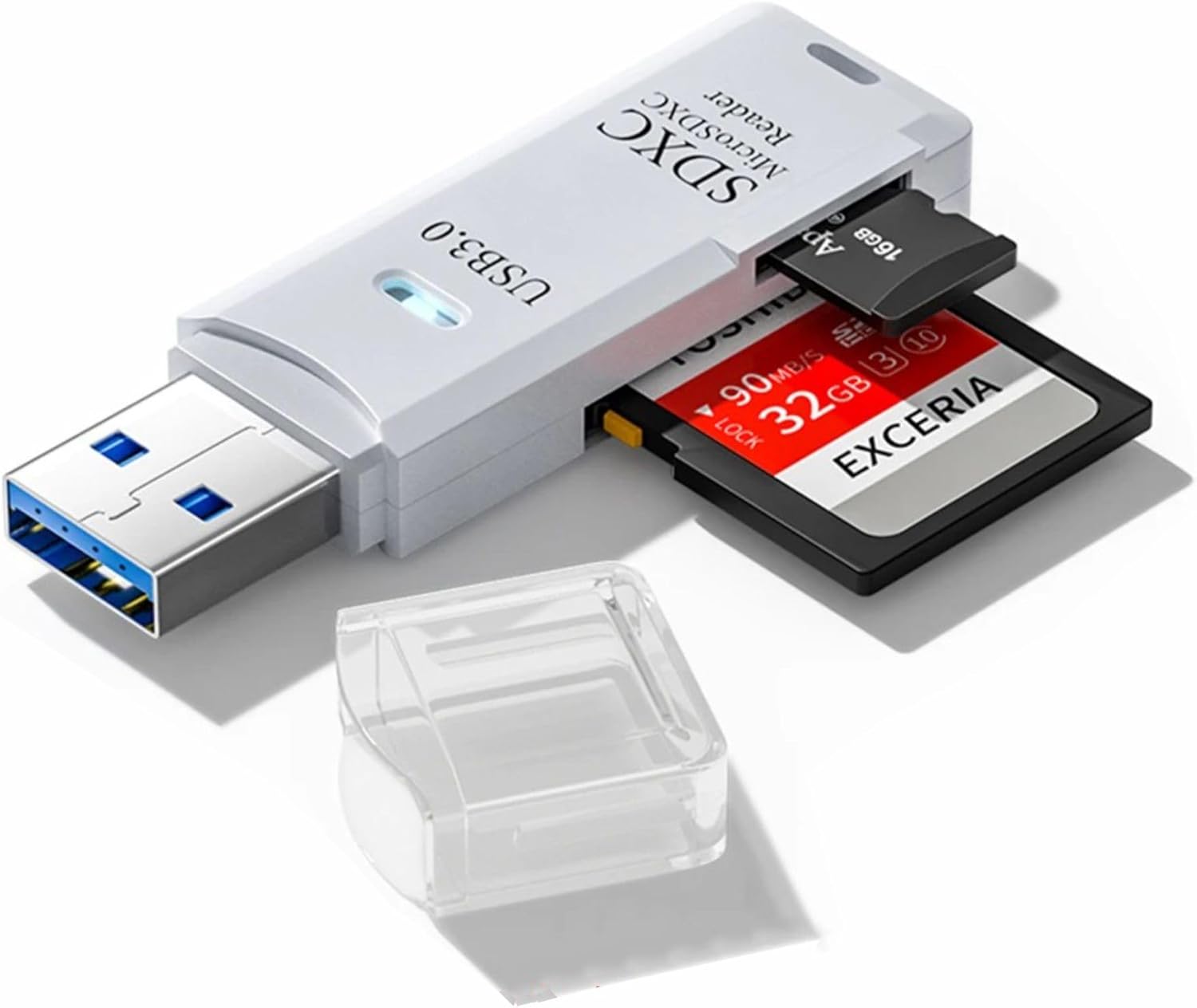 Leitor de Cartão SD USB 3.0 Dual Slot 2 em 1 TF/SD Micro SD SDXC SDHC MMC RS-MMC Micro SDXC ...