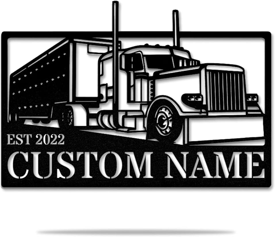 Amazon.com: Custom US Truck Driver Metal Sign - Personalized Trucker ...