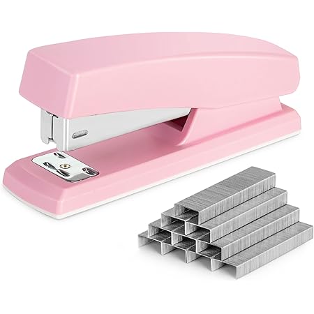 Stapler, Desktop Staplers with 640 Staples, 25 Sheet Capacity, Pink ...