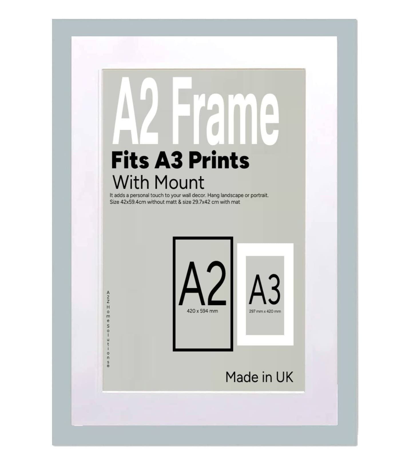 A2Z Home Solutions® Photo Frame Light Grey A2 Frame With A3 Mount ...