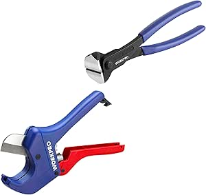 WORKPRO Ratchet PVC Pipe Cutter Tool, Up to 2-1/2", Pex Cutting Tool ...