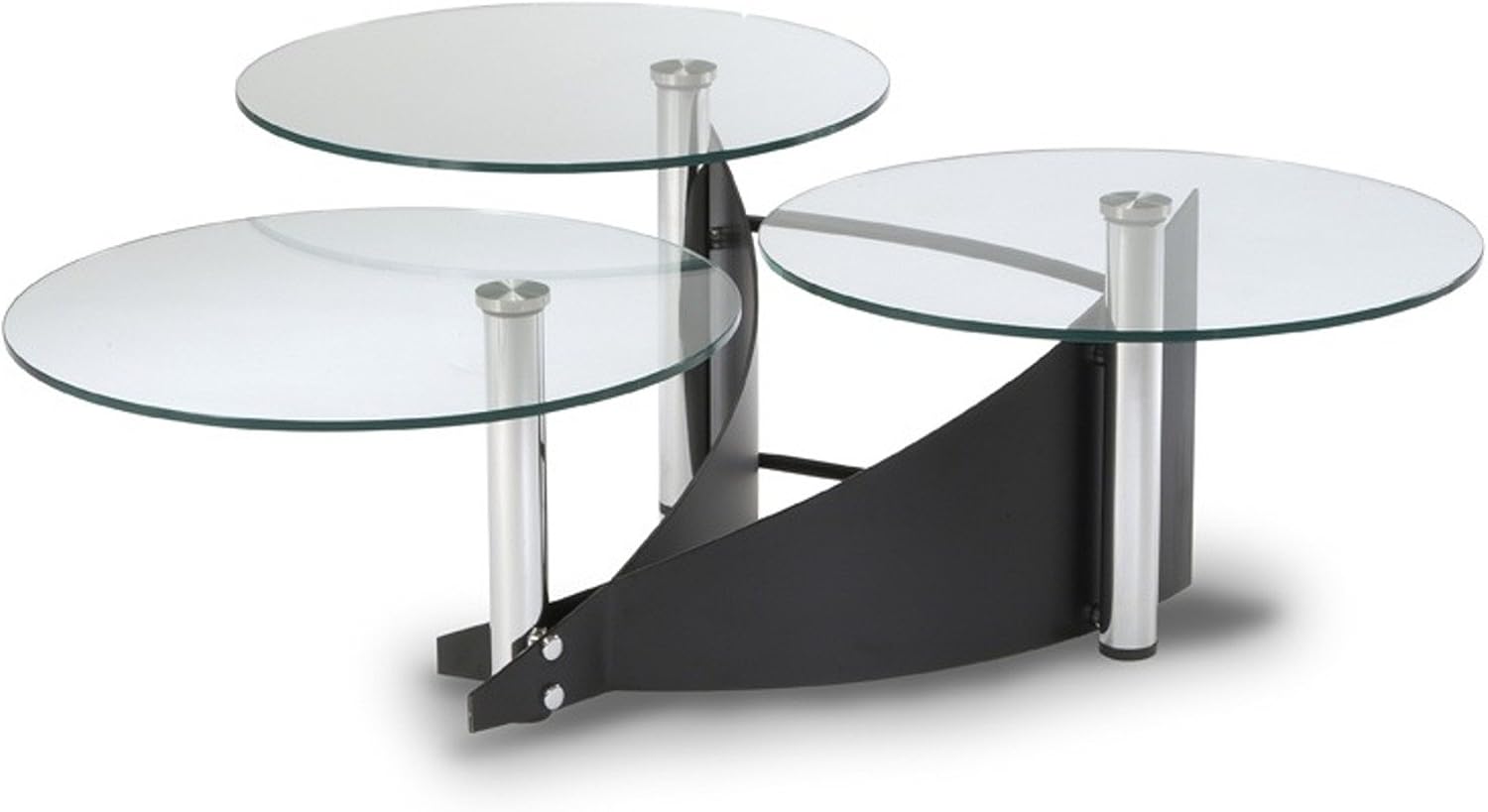 Amazon.com: Chintaly 3 Tier Glass Cocktail Table : Home & Kitchen