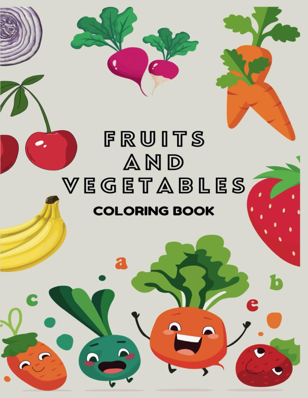 Amazon.com: Fruits and Vegetables Coloring book for Kids of 4-8: With ...