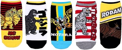 Amazon.com: Godzilla 5 Pair Pack Lowcut Socks - Fits Ladies Shoe Size 4 ...