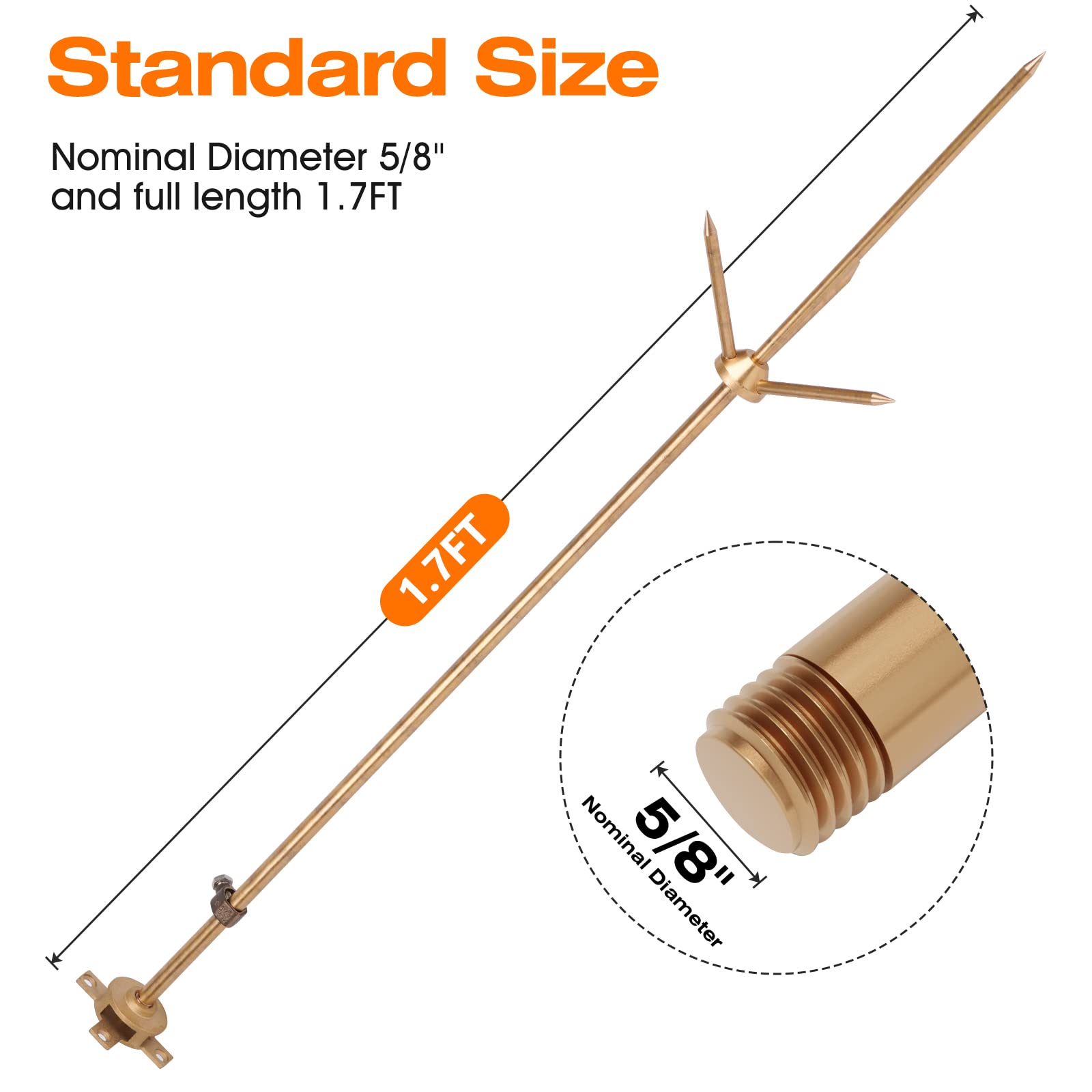 Snapklik.com : Copper Lightning Rod Kit