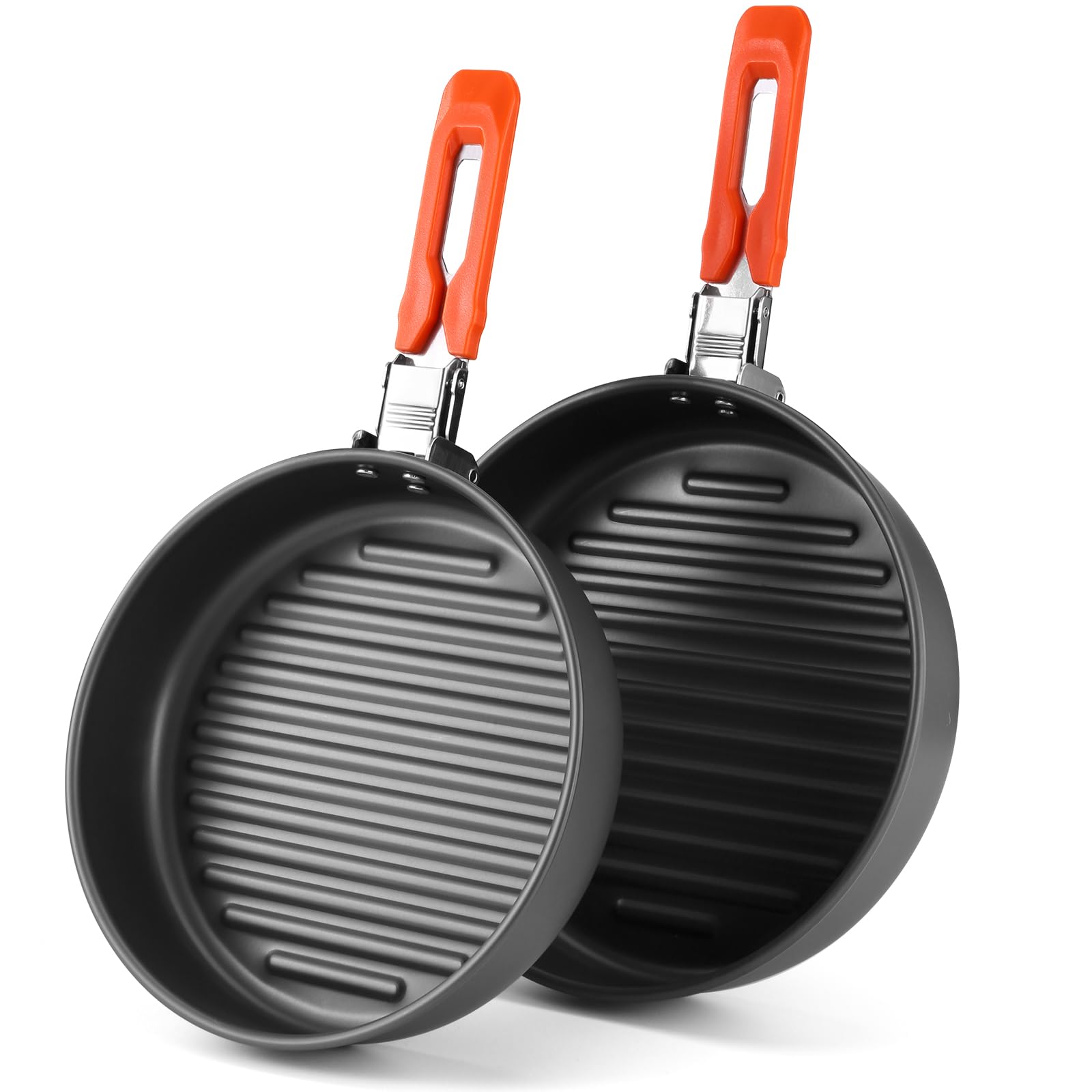 Amazon.com : Odoland 2pcs Camping Frying Pans Nonstick for Camping ...