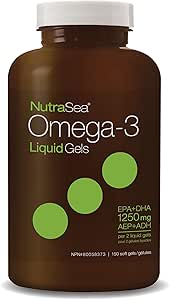 Nature's Way NutraSea Omega 3 Supplement Liquid Gels, Fresh Mint, 150 ...