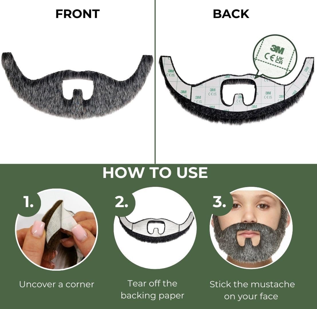 Mustaches Barba falsa autoadhesiva para niños novedad pelo falso ...