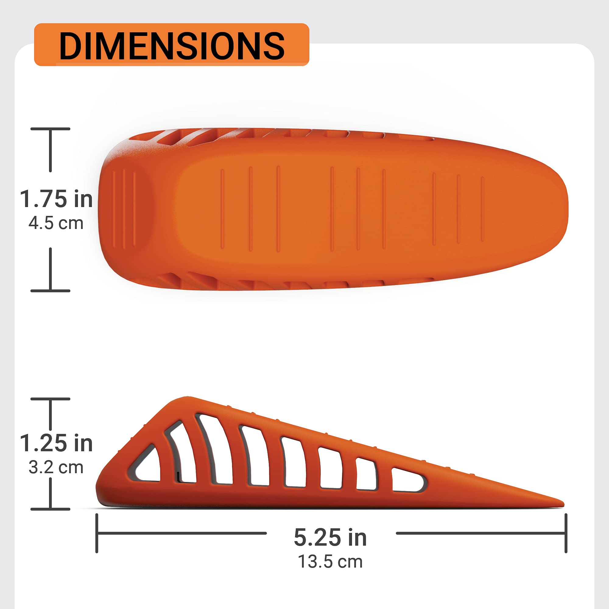 ALBEN Rubber Door Stopper Set - (Orange, 3 Pack) for All Flooring Types ...