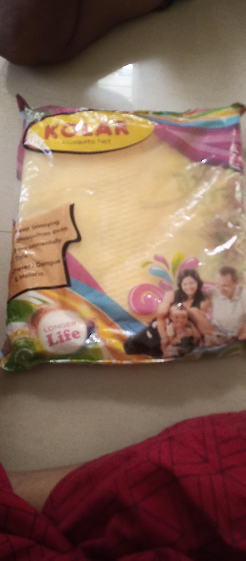 Kolar Flower Print Mosquito Net, Premium Orange Printed Machardani with ...