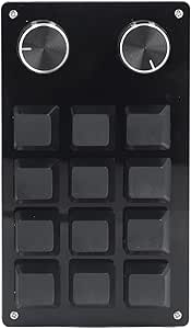 Amazon.co.jp: Mechanical Gaming Keypad, 2 Knobs Small 12 Keys USB Key ...