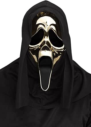 Amazon.com: Fun World Ghost Face Golden Adult Mask : Clothing, Shoes ...