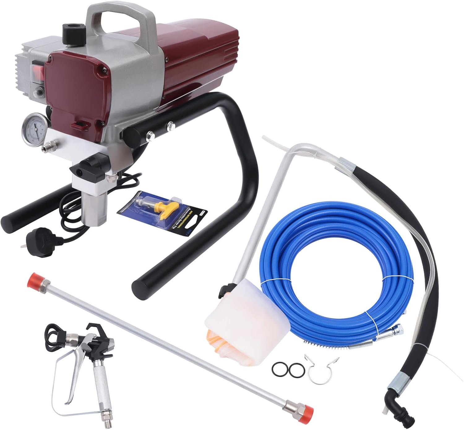 Airless Paint Sprayer System with 12m Pipe, 1800W Electric Paint ...
