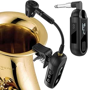 Amazon.com: EBJ Wireless UHF Saxophone Microphone System, Clip Instrument Microphone Saxophone ...